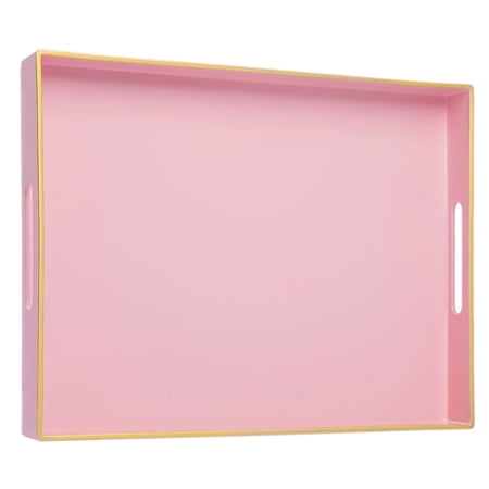 MAONAME Pink Serving Tray with Handles, Rectangular Decorative Tray ...