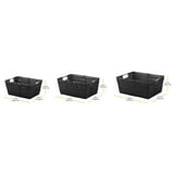 Whitmor Rattique® Storage Tote Baskets - Set of 3 - Black - Walmart.com
