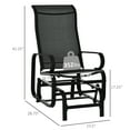 SSLZ Outdoor Patio Sling Fabric Swing Glider Rocker Chair with Smooth ...