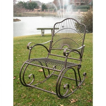 Costway Outdoor Set, 2PCS Patio Rocking Chair, Art Scroll Rocker ...