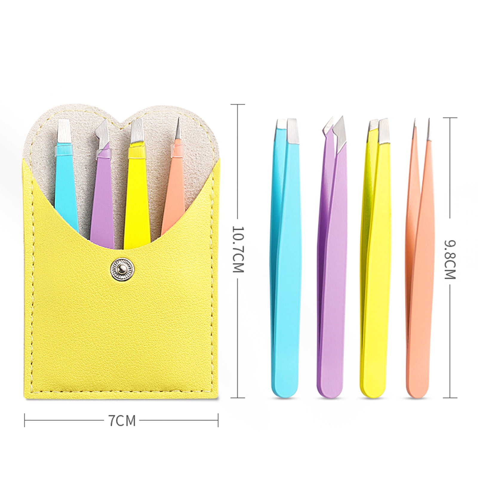 DoubleYi Tweezers 1 Set Cosmetic Tool with Storage Bag Durable Eyebrows ...