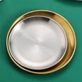 POYOGA Pack of 4 Multipurpose Dining Plate 304Stainless Steel Kitchen ...