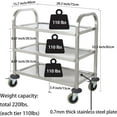 3 Tier Heavy Duty Commercial Grade Utility Cart Kitchen Trolley Serving ...