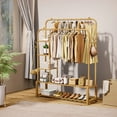 Nefoso Metal Dual Layers Clothing Garment Rack, Double Rails Closet ...