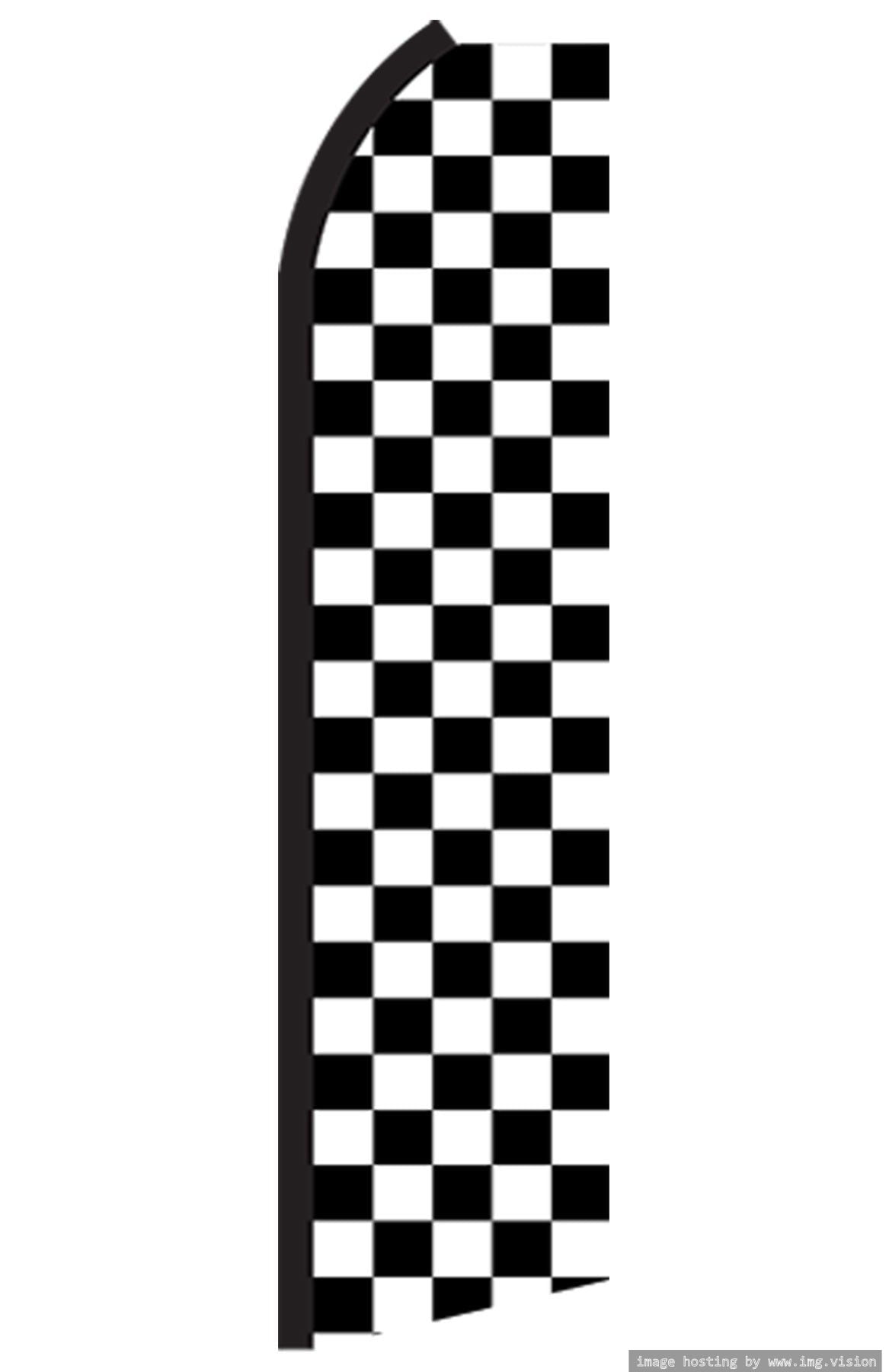 Black & White Checkered Swooper flag Without Pole Advertisement ...