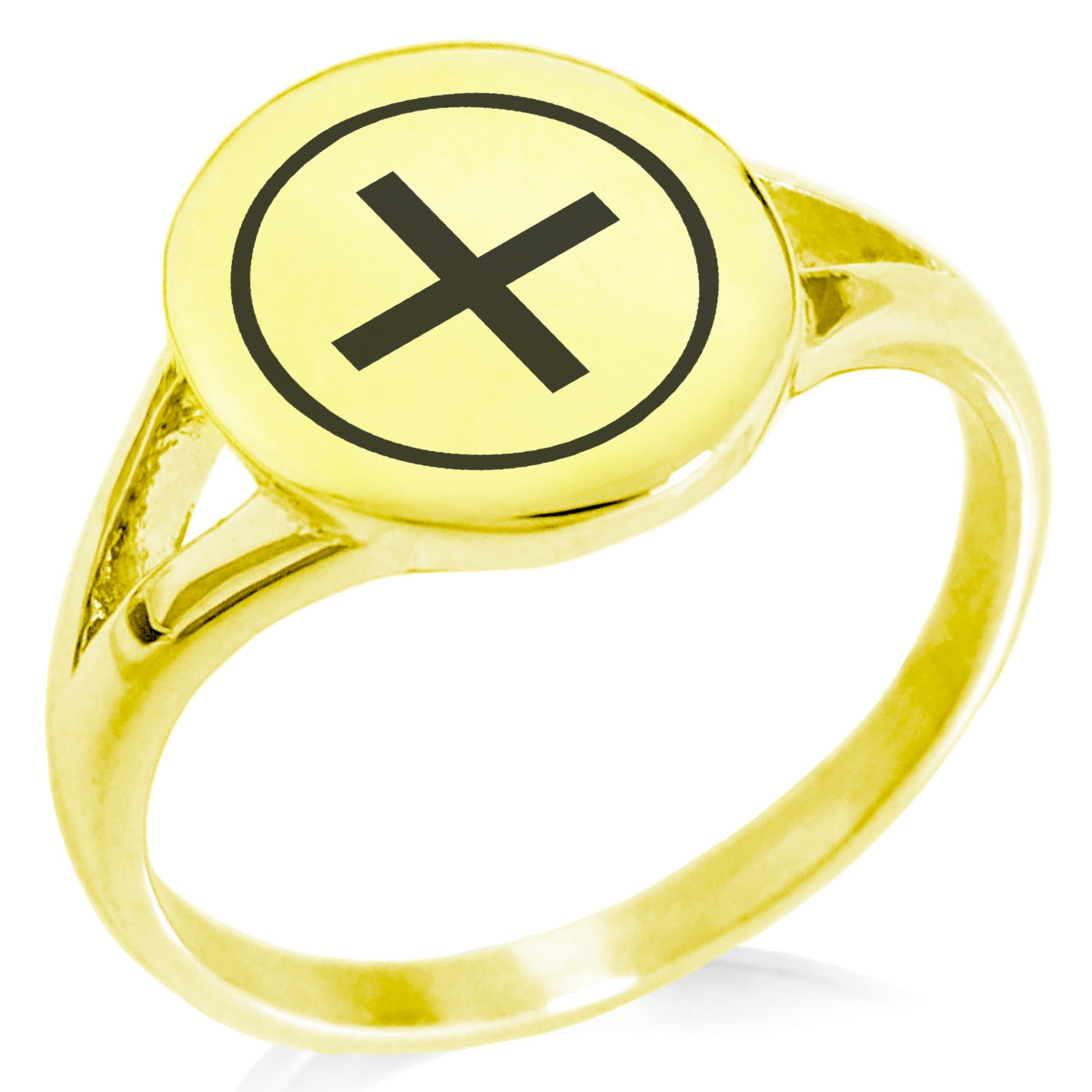 Stainless Steel Celtic Ailm Conifers Minimalist Oval Top Polished ...