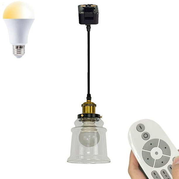FSLiving Remote Control Pendant Light J-Type Track Ceiling Light w ...
