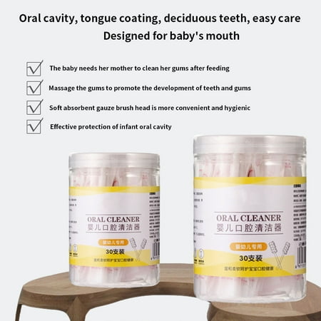 30pcs Baby Oral Swabs Newborn Tooth Gum Cleaning Swab Sticks Infant ...