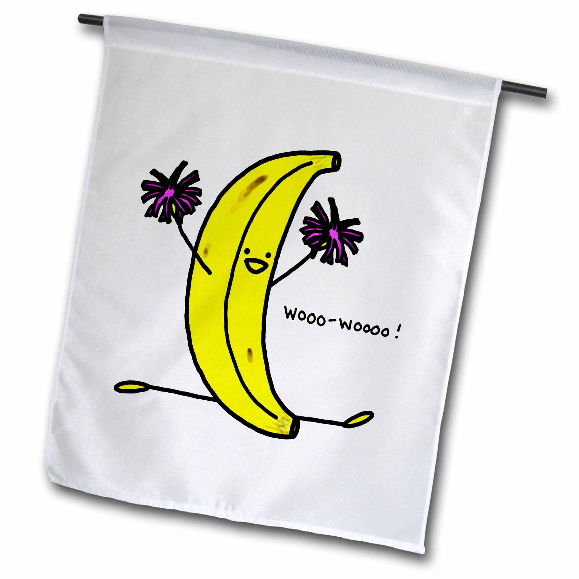 3dRose Cartoon of Cheering Banana - Garden Flag, 12 by 18-inch ...