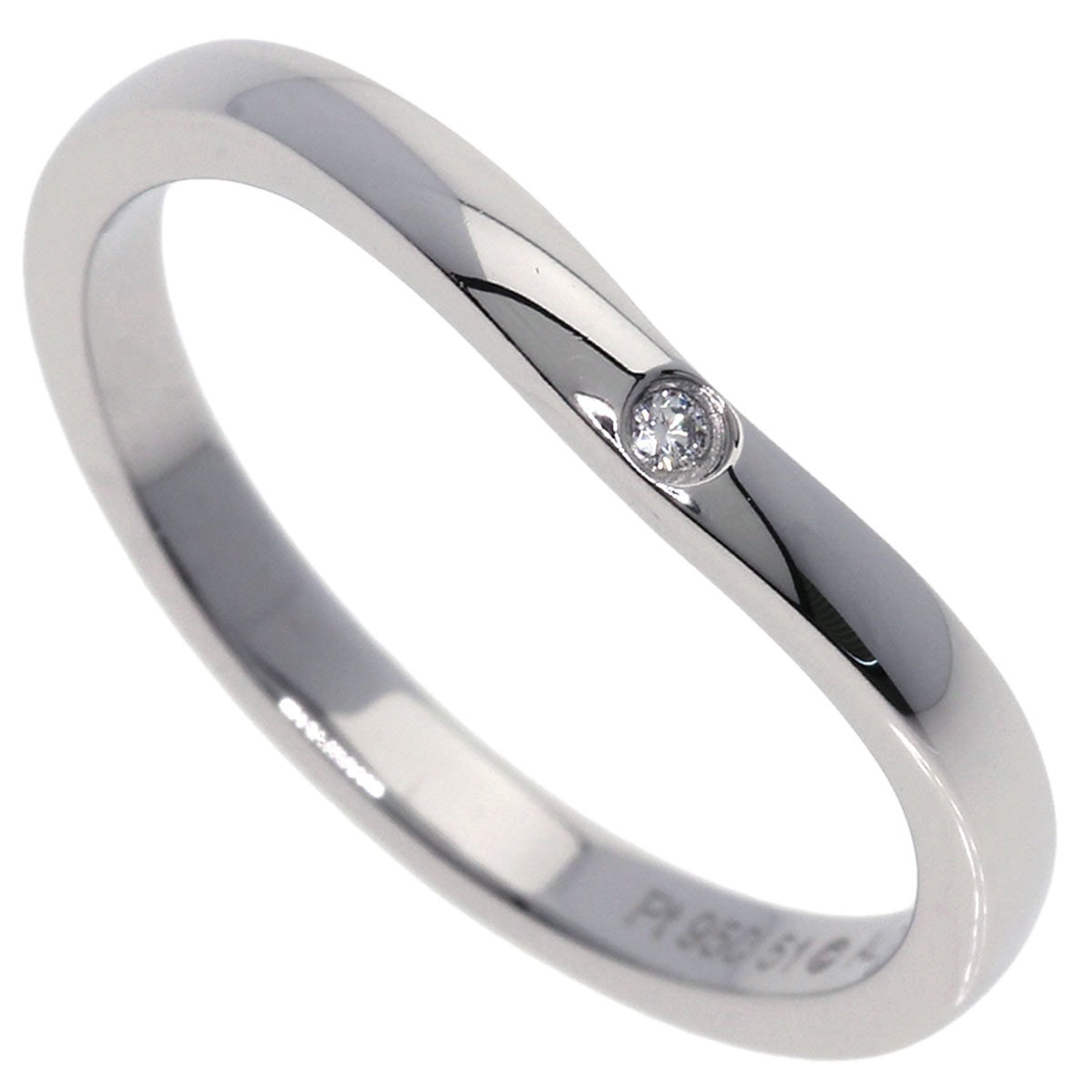 Pre-Owned Cartier Ballerina Curve 3P Diamond #51 Ring Platinum PT950 Women's CARTIER (Good ...