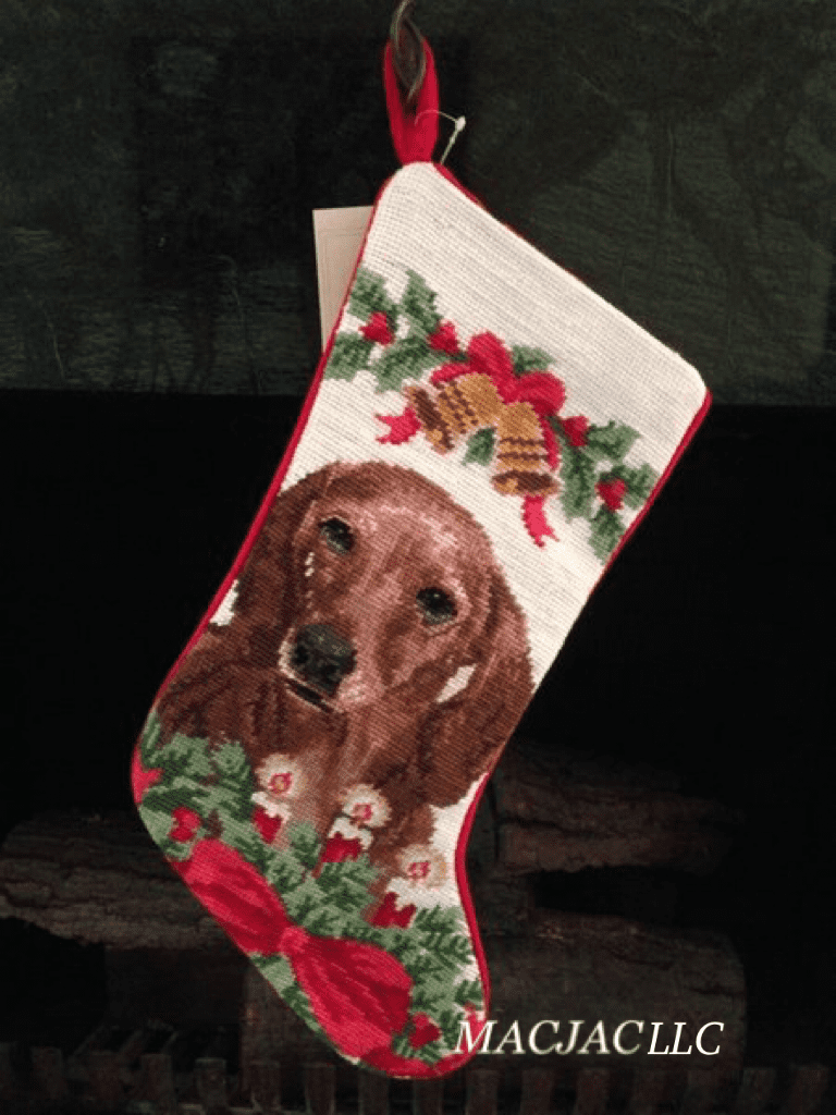 Red Dachshund Dog Needlepoint Christmas Stocking - Walmart.com