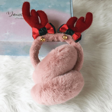 HUACA Christmas Earmuffs Ear Warmer, Winter Sports Antler Earmuffs ...