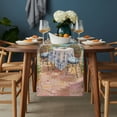 Coastal Village Table Runner, Rustic Open Window Balcony Table Lemon ...
