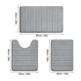 3pcs/Set Memory Foam Stripe Bathroom Mat Set Including Non-Slip ...