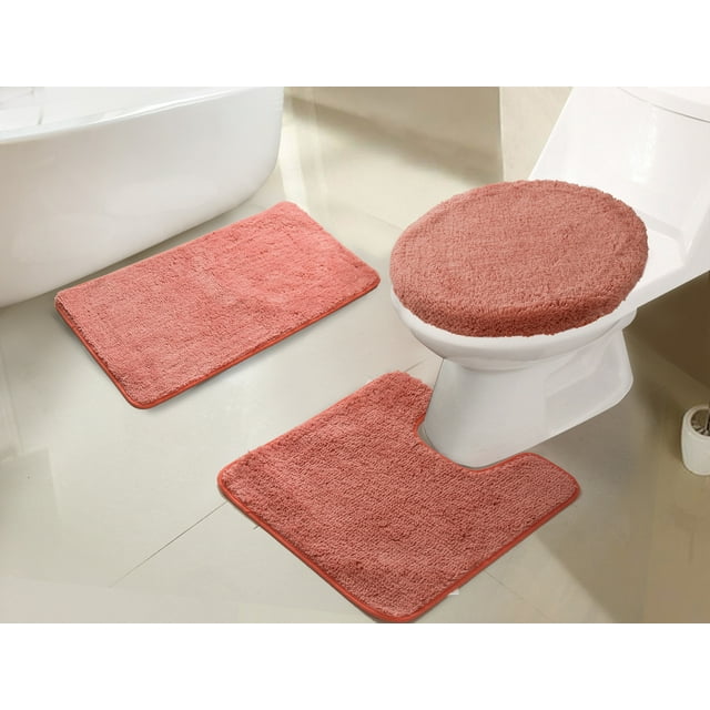 Imperial 3-Piece Bath Rug Set in Coral - Walmart.com