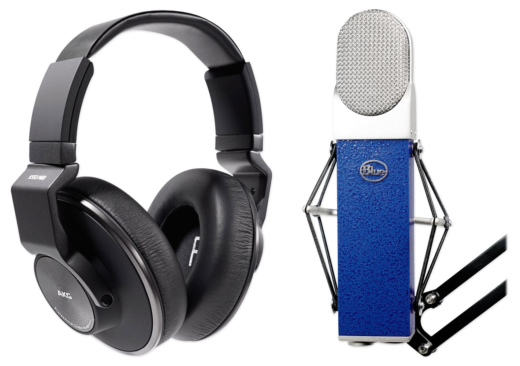 Blue Blueberry Condenser Studio Recording Microphone w/Shockmount+AKG ...