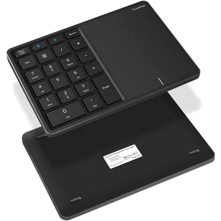 Number Pad, 22 Keys 2.4G Dual Mode Wireless Numeric Keypad with Touchpad, USB C Portable Number ...