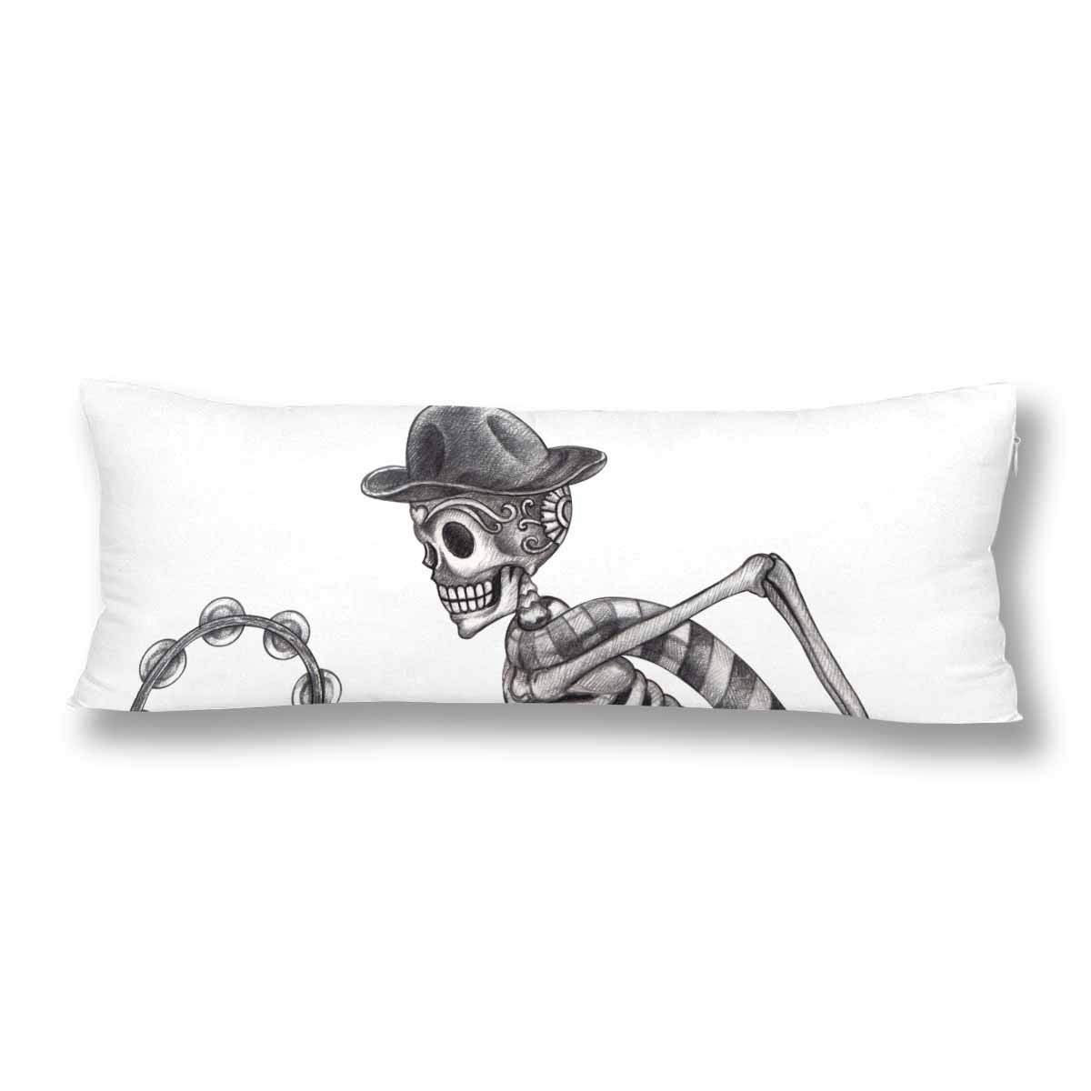 ABPHOTO Skull Day Of The Dead Body Pillow Covers Pillowcase Throw ...