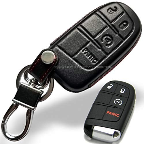 Dobrev 4 Button Genuine Leather Case Protector Key Fob Smart Car Remote ...