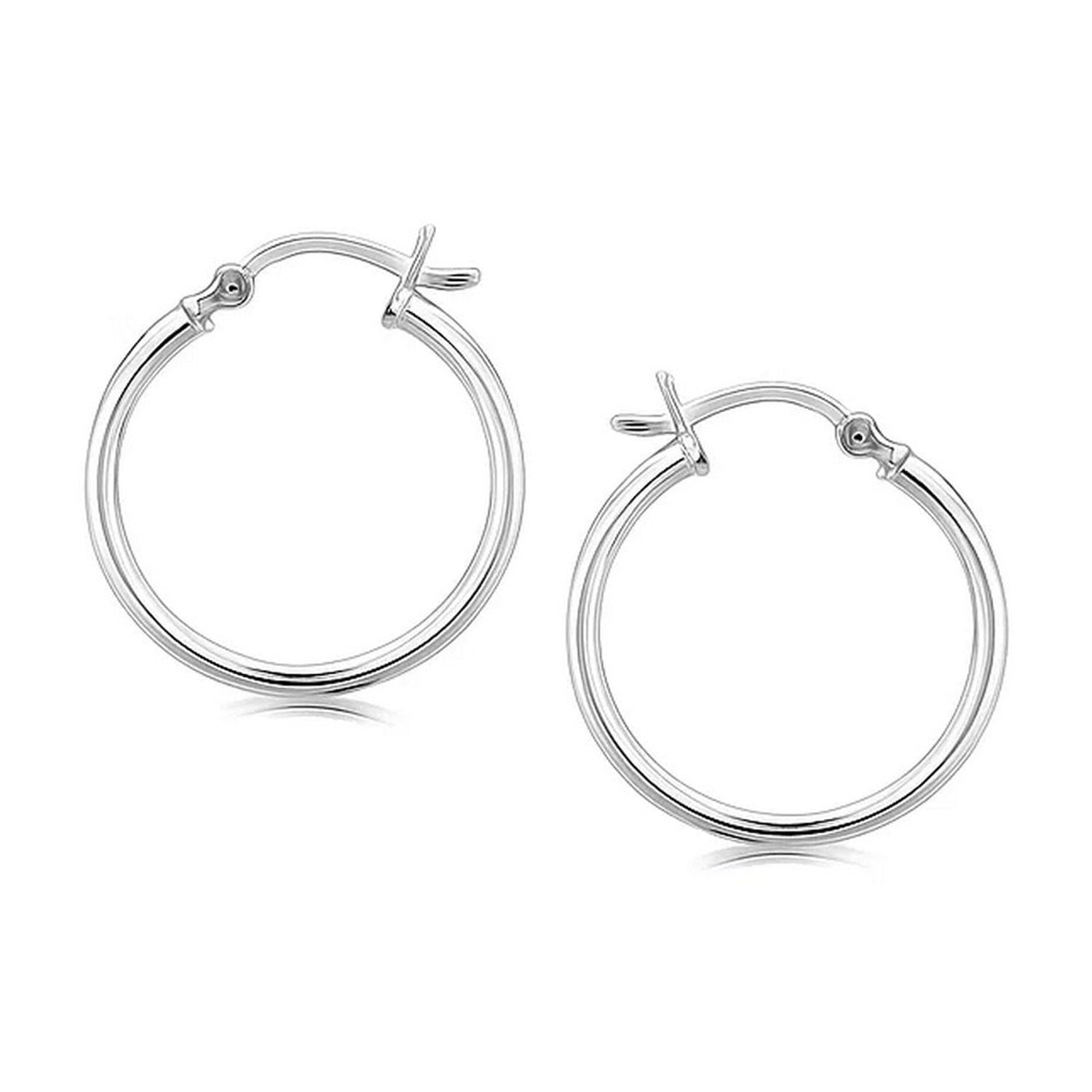 Click here for Zawadee Sterling Silver Polished Thin Hoop Earring... prices