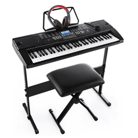 Hillo 61 Key Electronic Piano Keyboards Kit with Headphones, Mic, Stand ...