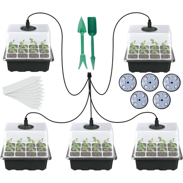 Indoor Greenhouse Nursery Box, 12 Hole Mini Greenhouse Nursery Box ...