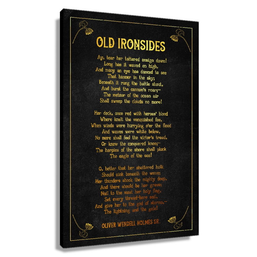 Old Ironsides Poem Wall Decor Oliver Wendell Holmes Sr Quote Wall Art ...