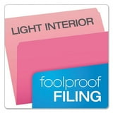 "Colored File Folders, Straight Tabs, Letter Size, Pink/Light Pink, 100 ...