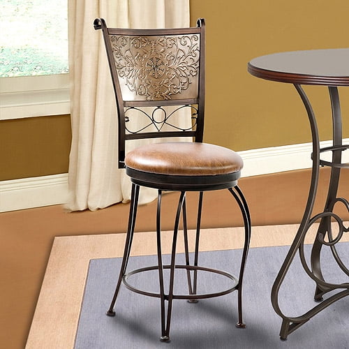 Powell Muted Copper Stamped Back Counter Stool, Bronze - Walmart.com ...