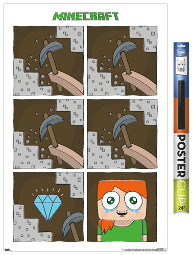 Minecraft - Simple Comic Alex Cry Wall Poster, 22.375" x 34" - Walmart.com