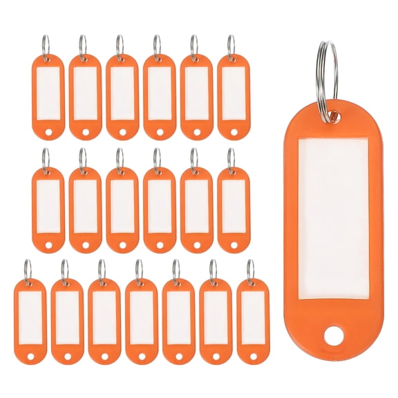 Unique Bargains 6 Pcs Key ID Label Tags Split Ring Keyring Keychain ...