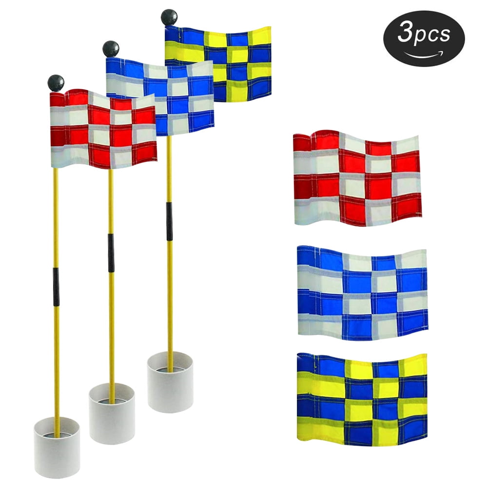 Crestgolf Golf Hole Cups Golf Flagstick Putting Green Flag Hole Cup Set ...