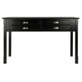 Winsome Wood Timber Console Table with Four Drawers, Black Finish ...