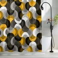 Abstract Geometric Texture Fabric Shower Curtain Modern Yellow Grey ...