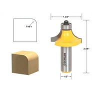Yonico 1" Radius Round Over Router Bit, 1/2" Shank, 1" Cutting Depth ...