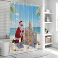 Coastal Christmas Shower Curtain, Waterproof Shower Curtains for ...