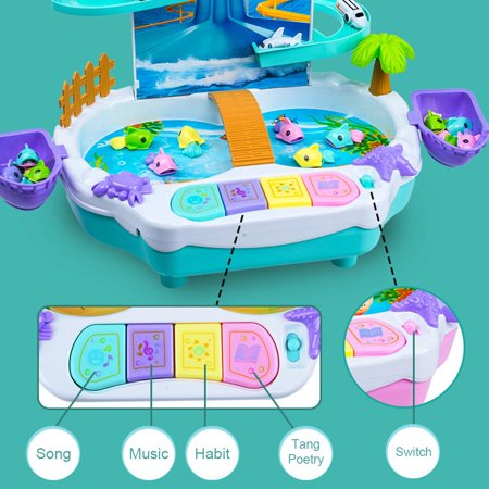 Kids Fishing Game Toys with Slideway Electronic Fishing Game Toys Toy ...