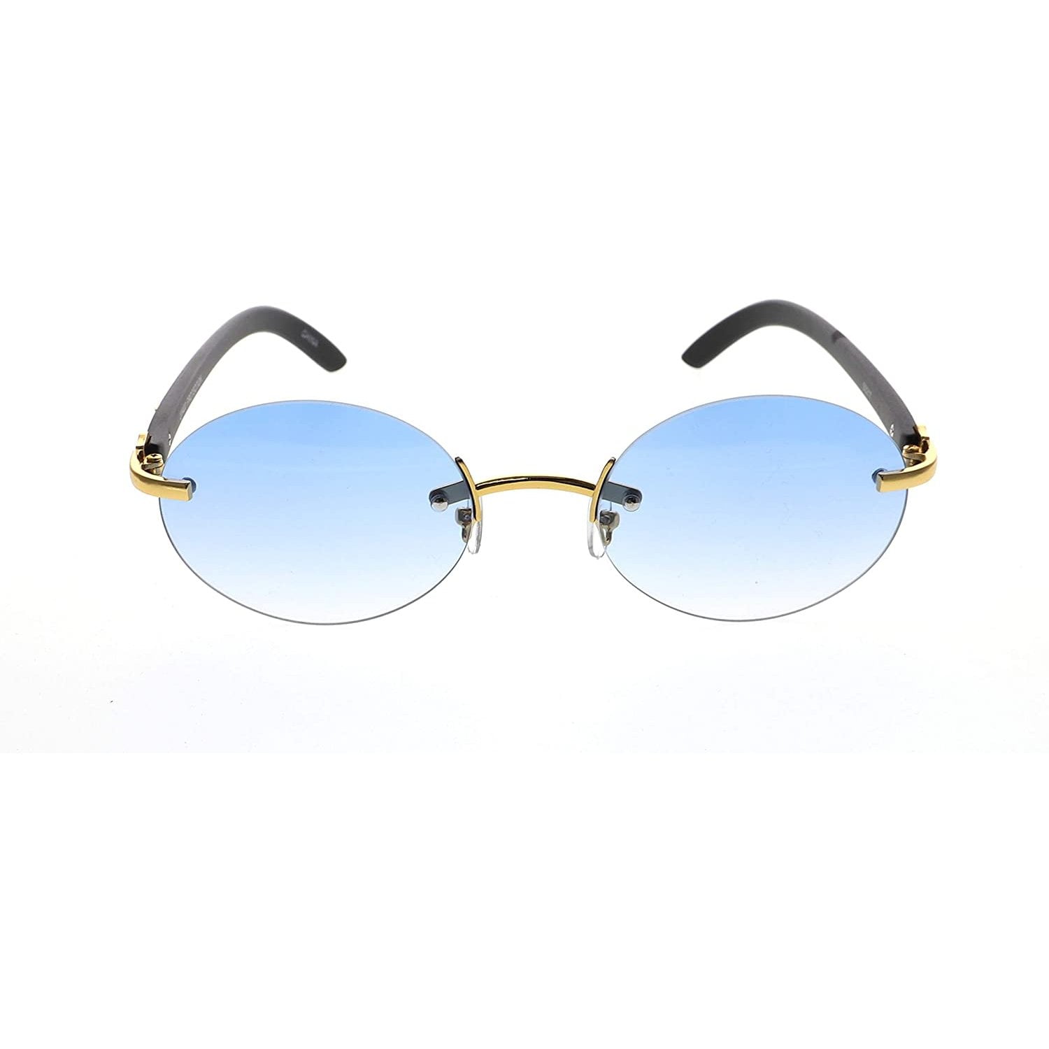Retro Wood Buffs Vintage Style Gangster Rimless Clear Lens Oval Eye ...
