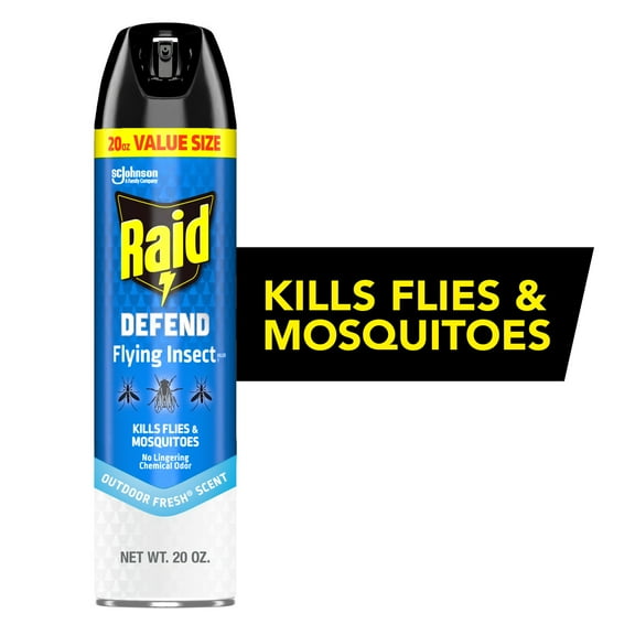 Raid Indoor Outdoor Flying Insect Killer 11 oz Contact Bug Spray No ...