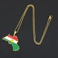 Dripping Oil Kurdistan Map Necklace Stainless Steel Pendant Clavicle ...