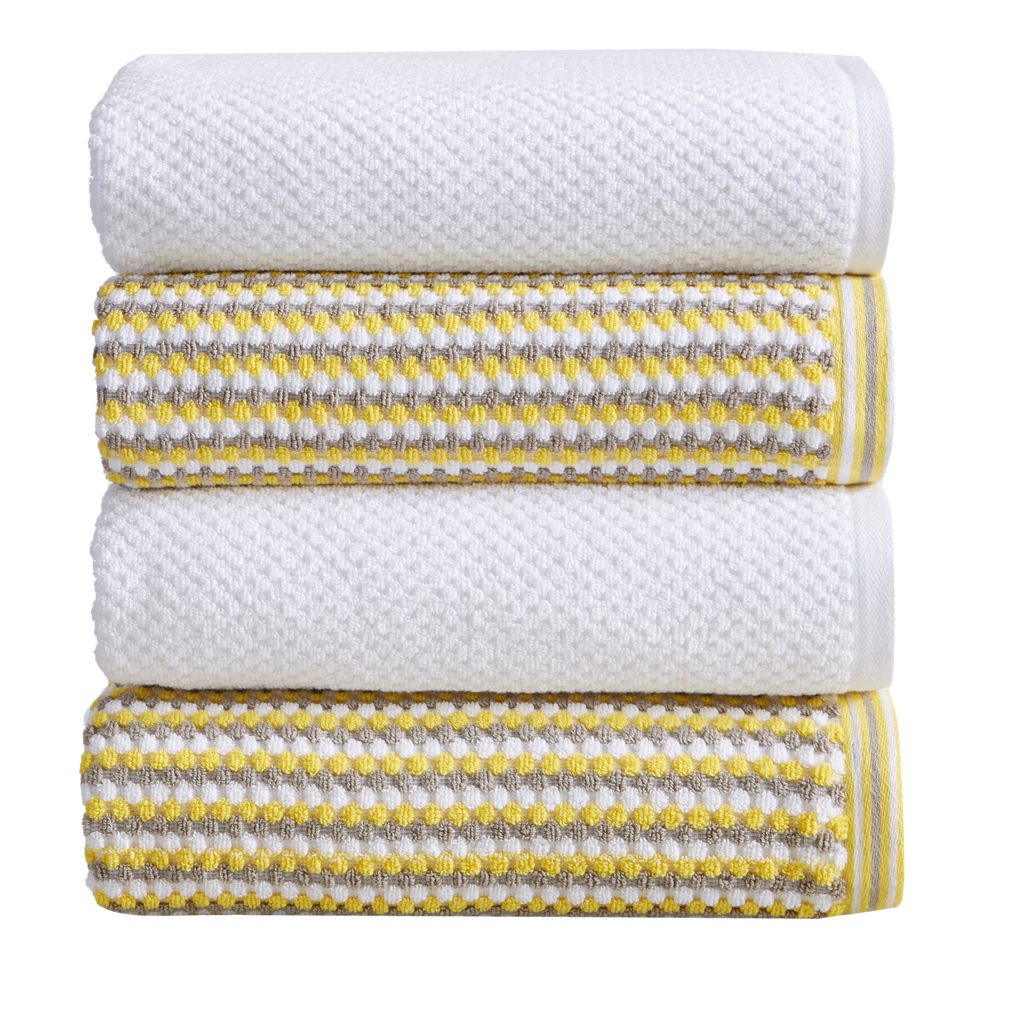 Great Bay Home 100% Cotton Multi-Striped Bath Towel Sets - Walmart.com ...