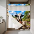 Farmhouse No Hook Shower Curtain with Snap in Liner, Sheep Pig Cow Barn ...
