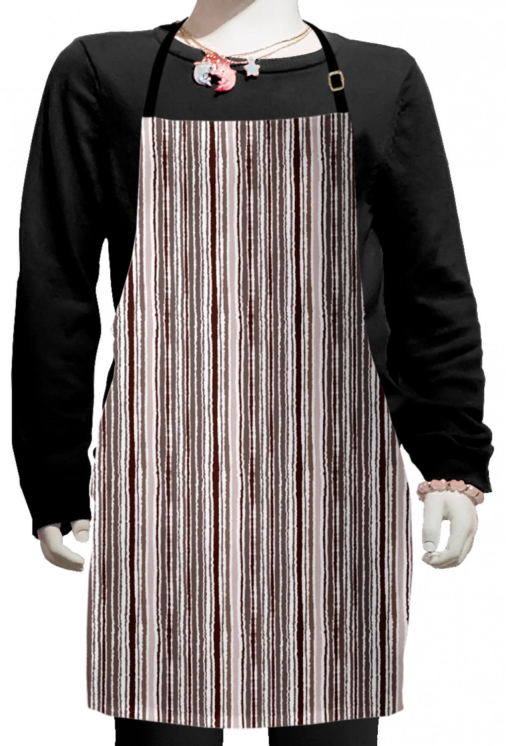 Geometric Kids Apron, Vertical Lines Torn Paper Shred Edge Striped ...