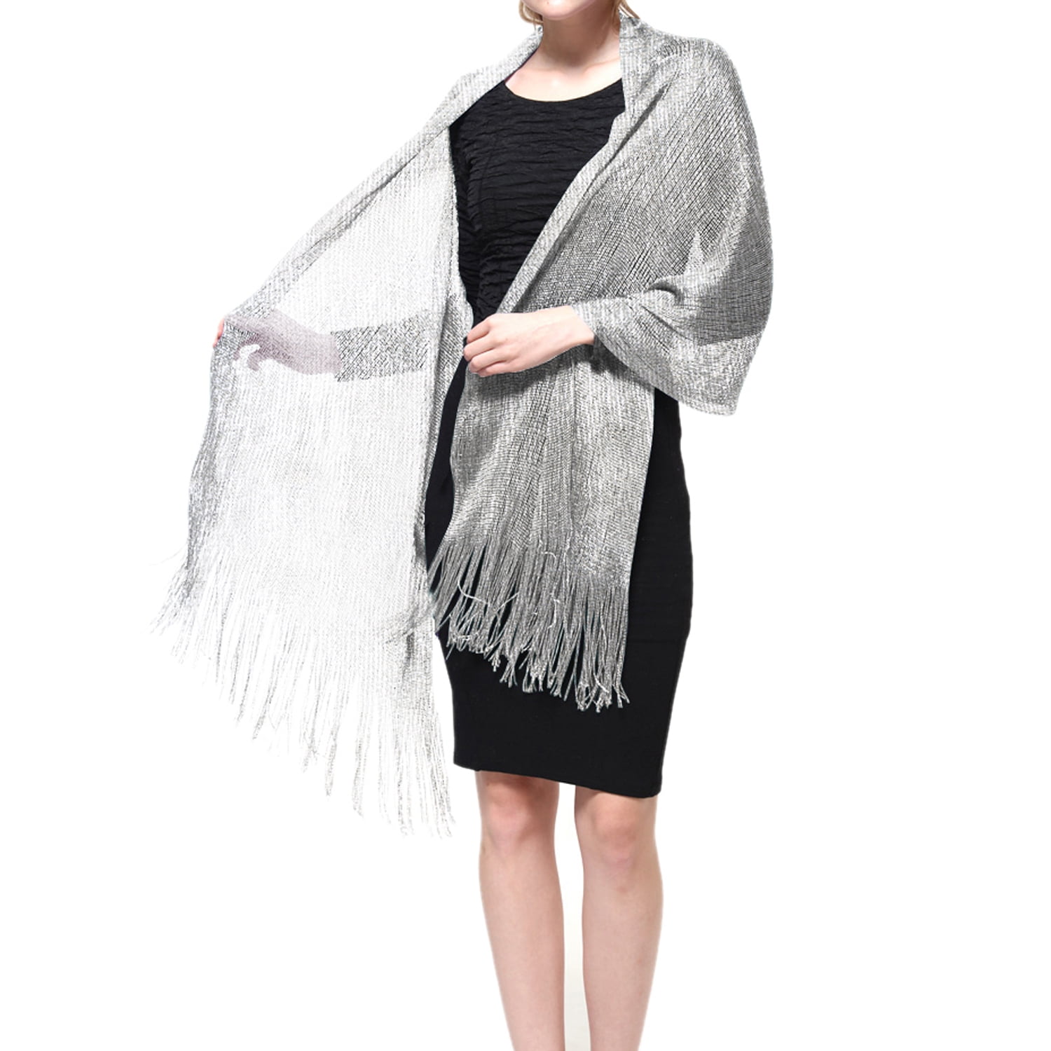 Women's Wedding Evening Shawl and Wrap Glitter Metallic Party Dresses ...