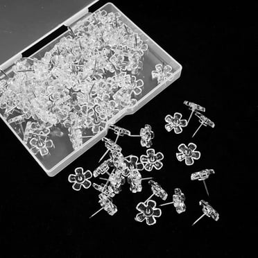 150 PCS Push Pins, Standard Plastic Head Steel Point Thumb Tacks, Clear ...