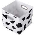 6 Packs Large Storage Bins Cubes Foldable Cow Print Boxes Fabric Cotton ...