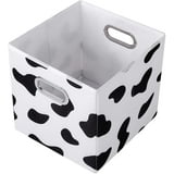 6 Packs Large Storage Bins Cubes Foldable Cow Print Boxes Fabric Cotton ...
