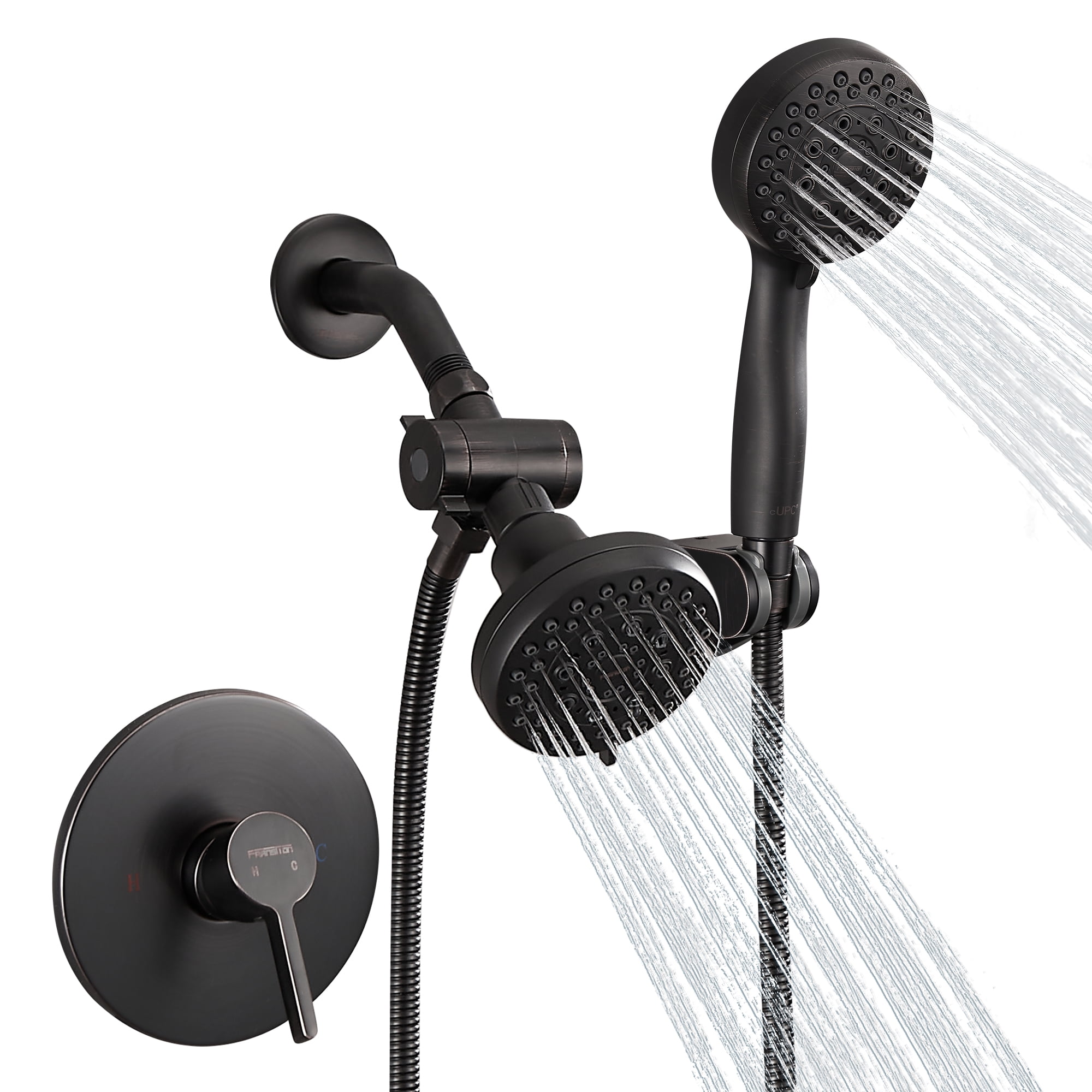 FRANSITON Shower Faucet System with Bathroom Spout Rain Shower Kit ...