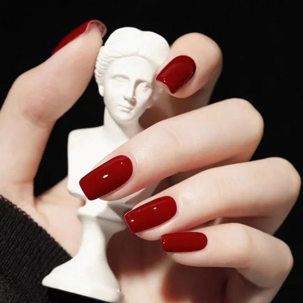 Click here for Unbranded Wine Red Fake Nails With Glue Classic Re... prices