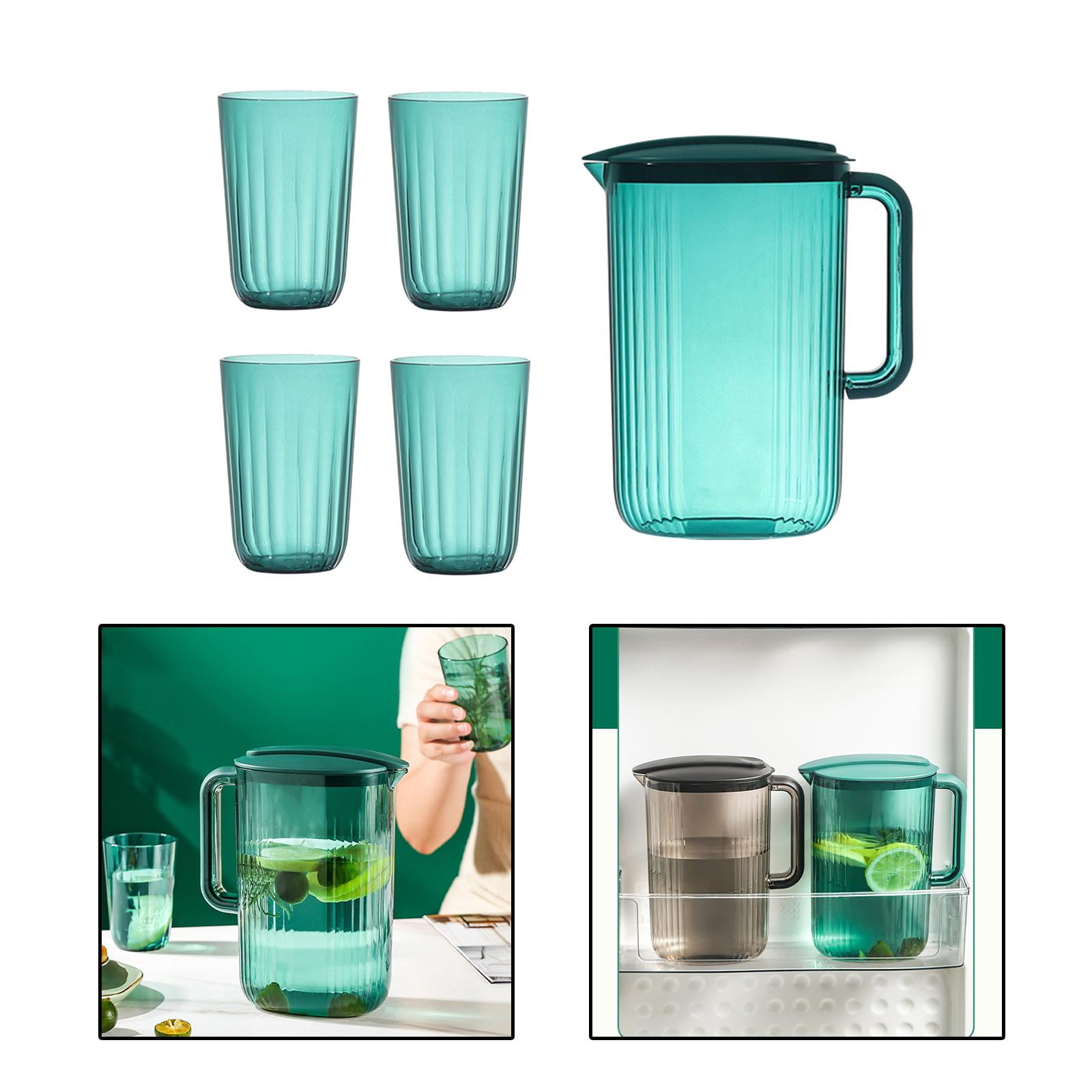 Fridge Pitcher with Lid Portable Water Bottle, 2L Beverage Pitcher Ice ...
